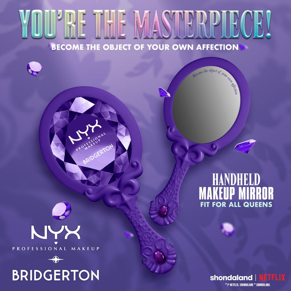 Bridgerton Royal Reflections Handheld Mirror | NYX Professional Makeup